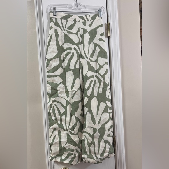 Magaschoni | Pants & Jumpsuits | Magaschoni Greenwhite Wide Leg Pants 0 ...